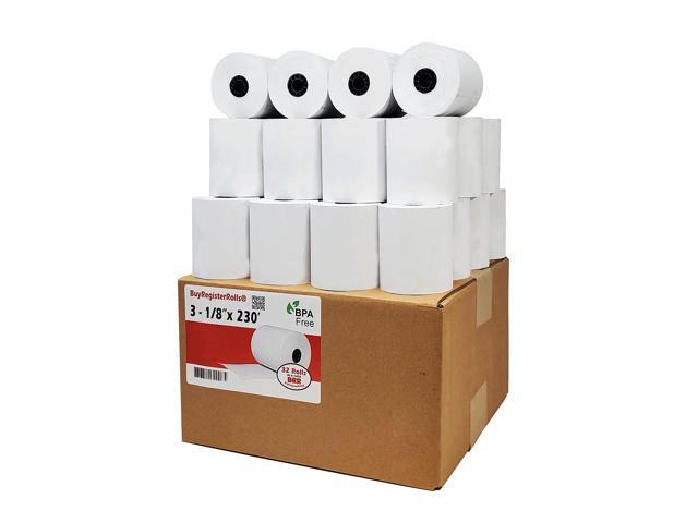 (32 Rolls) 3 1/8 x 230 Thermal Paper Receipt Rolls fits all Clover POS ...