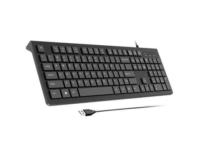 Wired Keyboard, Ultra-Thin USB Wired Computer Keyboard, Low-Profile ...