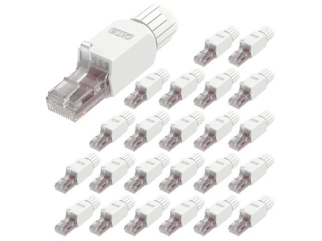 VCELINK Tool-Free RJ45 Connector, Gold Plated Modular Plug, UTP CAT6 ...