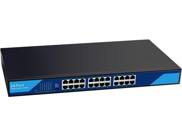24-Port 10/100/1000Mbps Gigabit Unmanaged Switch RJ45 Adaptive Port ...