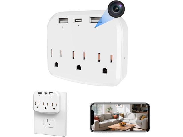 Security Wall Outlet WiFi Camera 1080P Mini Wireless Nanny Cam-Dual ...