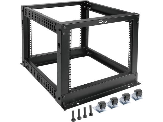 Tecmojo 8U Open Frame Server Rack,4-Post Adjustable Depth Rolling ...