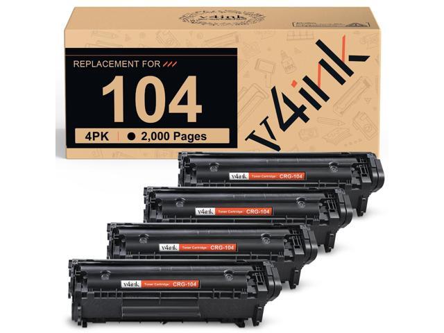 V4INK 4-Pack Compatible Toner Cartridge Replacement for Canon 104 CRG ...