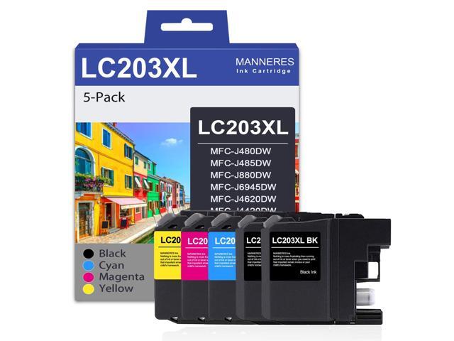 LC203 XL Ink Cartridges High Yield 5-Pack (2 LC203BK XL, LC201C LC201M ...