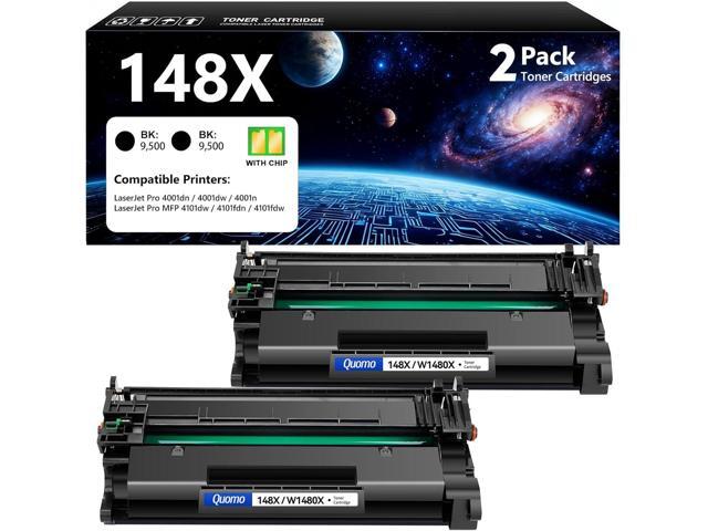 148X Black Toner Cartridge 2-Pack with Chip Replacement for HP 148X ...