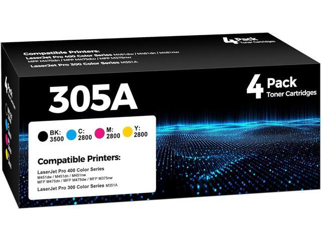 305A Toner Cartridge 4-Piece Combo Pack Replacement for HP 305A 305X ...