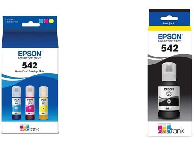 EPSON 542 EcoTank Ink Ultra-high Capacity Bottle Colour Combo + Black (T542520-S & T542120-S ...