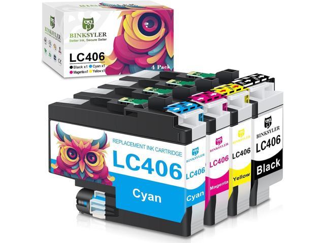 LC406 BK/C/M/Y Ink Cartridges High Yield for Brother LC406 LC406XL Ink ...