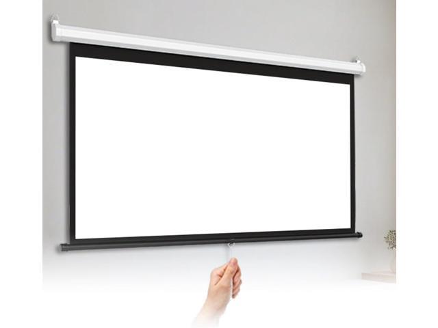 60'' Projector Screen Manual Pull Down Projection Screen, Portable ...