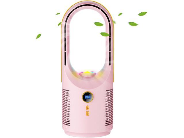 Bladeless Table Fan - 5 Speeds Silent Bladeless Night Light Air Blower ...