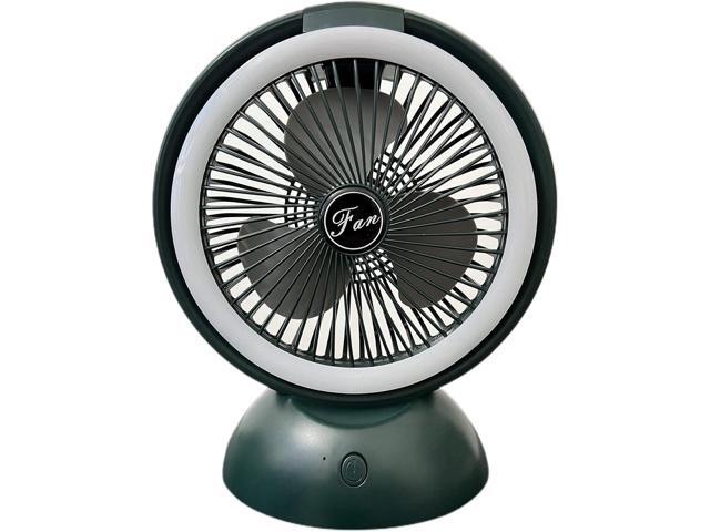 Portable 4 Speed Desktop Fan with LED, 1200mAh USB Rechargeable Table ...