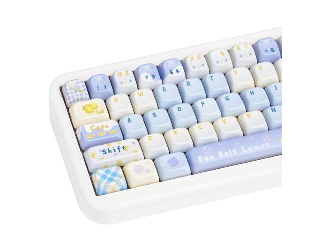 TIMSEKER Baby Blue PBT Keycaps Set - Cute Custom FOA Profile, 5 Side ...