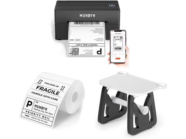MUNBYN 130B Bluetooth Thermal Label Printer+3x2 Inch White Thermal ...