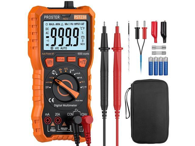 Proster Digital Multimeter 6000 Counts TRMS Auto Range NCV Detector DC ...