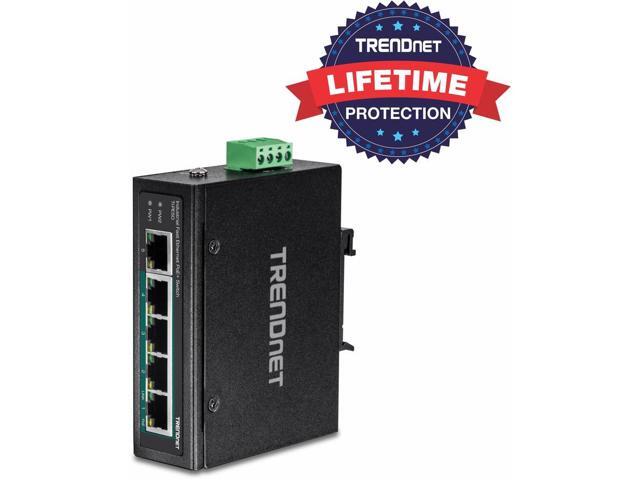 TRENDnet 5-Port Industrial Fast Ethernet DIN-Rail Switch, 4 x Fast ...