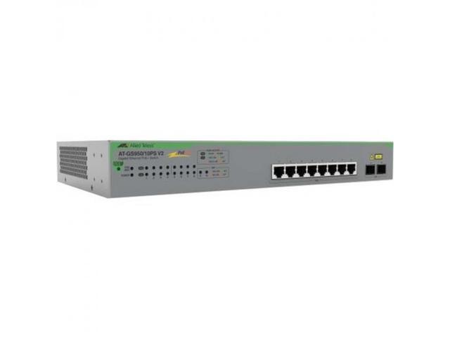 Allied Telesis GS950/10PS V2 Ethernet Switch - 8 Ports - Manageable - Gigabit Ethernet - 10/100 ...