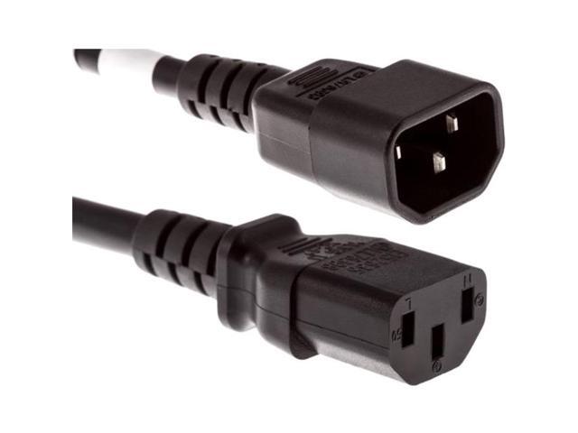 Unirise Power Cord C13-C14 14AWG 15amp 250V SJT Jacket Black 3ft ...
