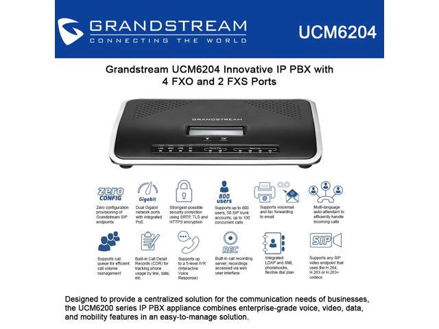 Grandstream UCM6204 Innovative IP PBX with 4 FXO and 2 FXS Ports ...