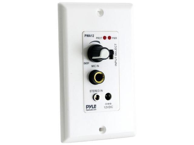Pyle PWA12 In-Wall / Wall Plate Amplifier with Aux Input & Microphone ...