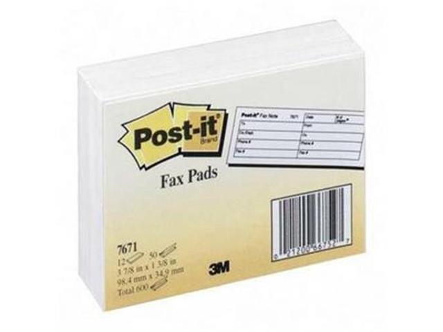 3M 7671 Post-it Printed Fax Note 1.50" x 4" - White - 12 / Pack ...