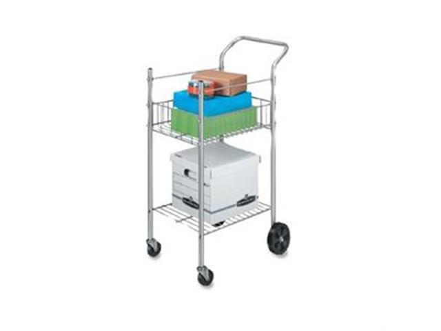 Fellowes 4092001 Economy Mail Cart- 2 Shelves- 200 lb- 20-1/2w x 38d x ...