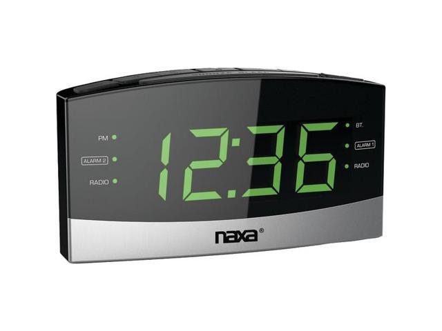 NAXA NRC-181 Bluetooth(R) Easy-Read Dual-Alarm Clock with Daily Repeat ...