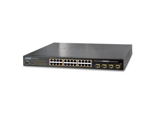 PLANET Technology - WGSW-24040HP4 - Planet 24-Port 10/100/1000Mbps 802 ...