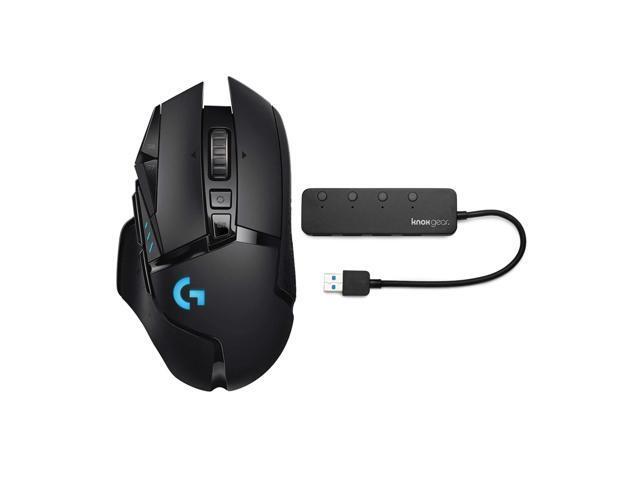 Logitech G502 Light Speed Wireless Gaming Mouse and Knox Gear 4-Port ...