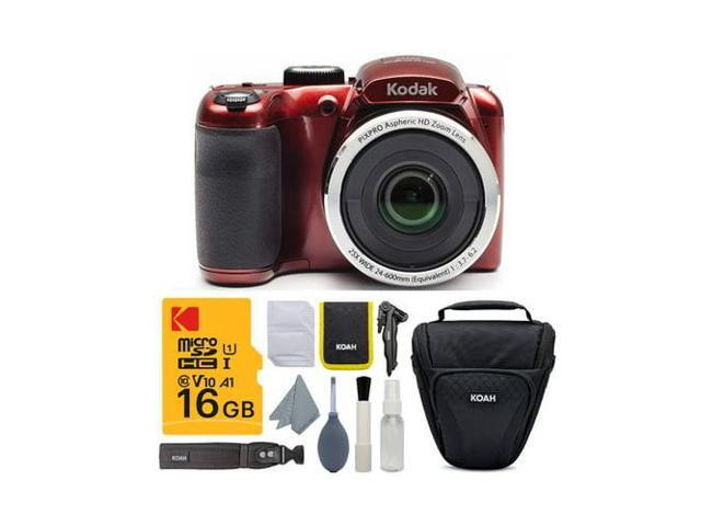Kodak PIXPRO AZ255 Astro Zoom 16MP Digital Camera (Red) with 32GB SD ...
