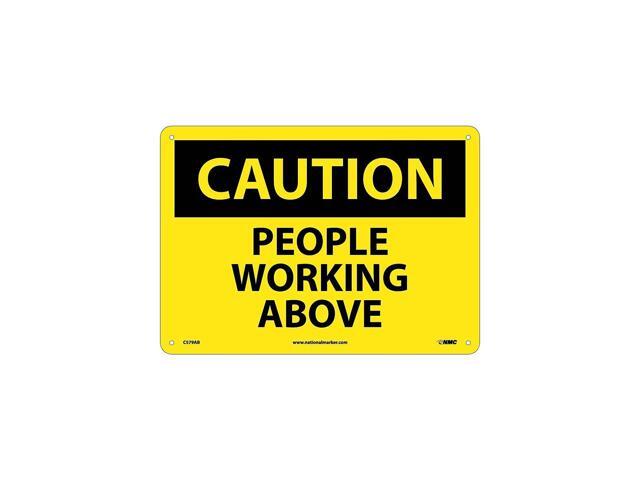 National Marker Caution People Working Above 10X14 .040 Aluminum ...