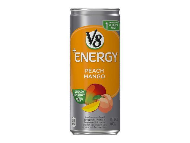 V8 +Energy Peach Mango Energy Drink Juice 8 oz. 24/Box (307-00068 ...