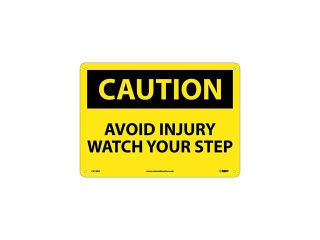 National Marker Caution Signs; Avoid Injury Watch Your Step 10X14 .040 ...