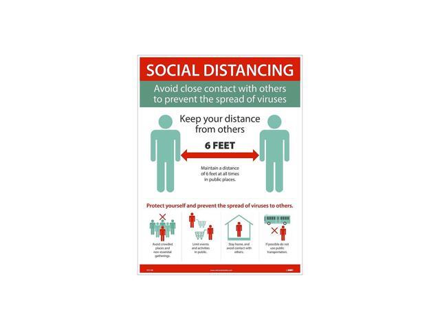 National Marker Poster "Social Distancing " 24" x 18" Red/Green/White ...