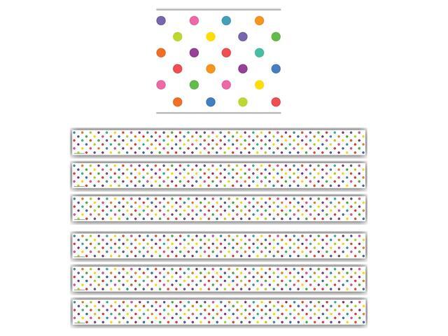 Teacher Created Resources Straight Border Trim 3" x 35' Colorful Dots 6 ...