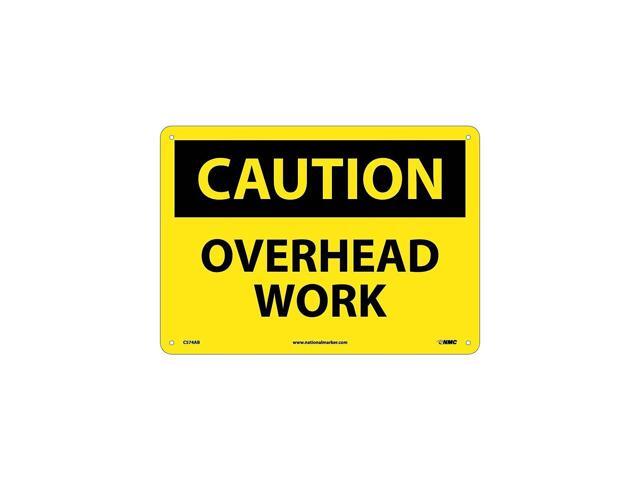 National Marker Overhead Work 10X14 .040 Aluminum Caution Sign C574AB ...