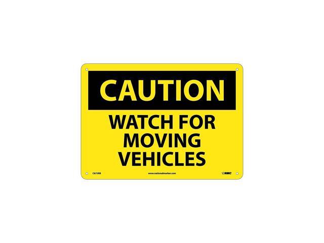 National Marker Caution Signs; Watch For Moving Vehicles 10X14 Rigid ...