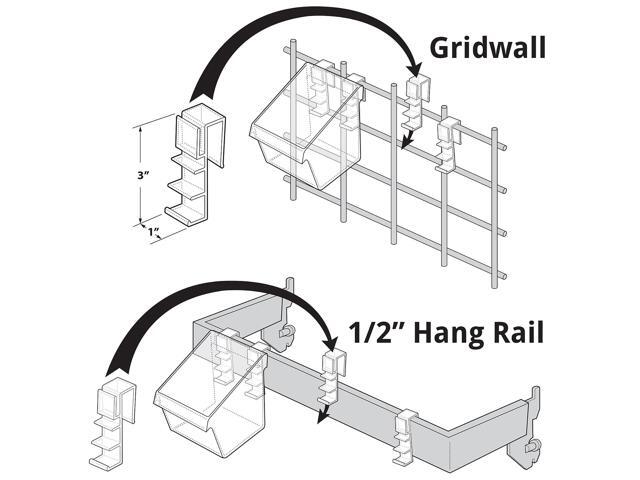 Azar 20/Pack Plastic Gridwall Attachment 3 x 1-inch 700019 - Newegg.com