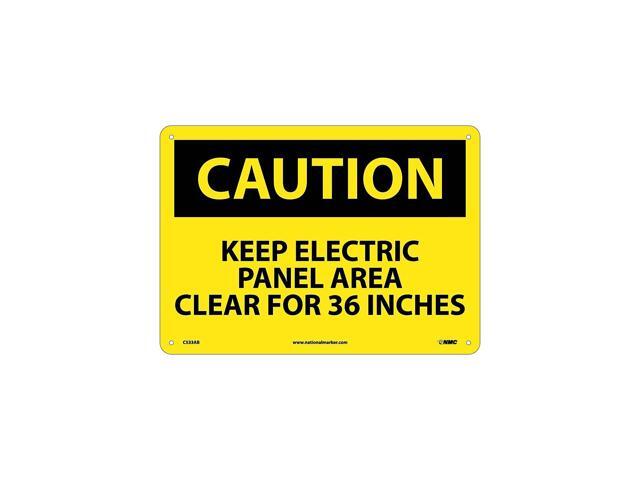 National Marker Caution Signs; Keep Electric Panel Area Clear For 36 ...