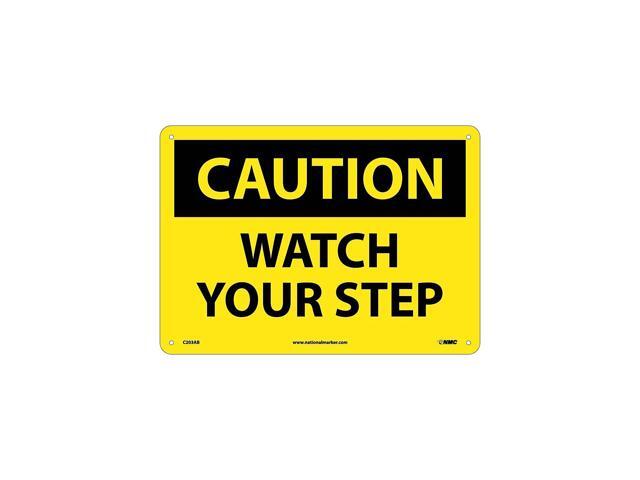 National Marker Caution Signs; Watch Your Step 10X14 .040 Aluminum ...
