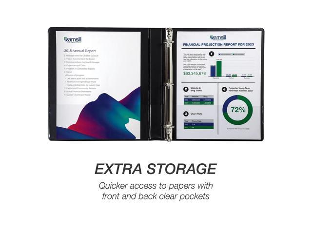 Samsill Durable 1" 3-Ring View Binders Black (S88430) - Newegg.com