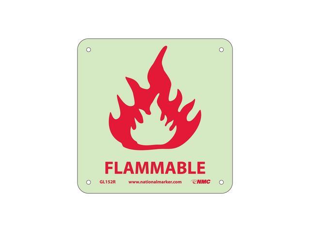 National Marker Notice Signs; Fire Flammable 7X7 Rigid Plasticglow ...
