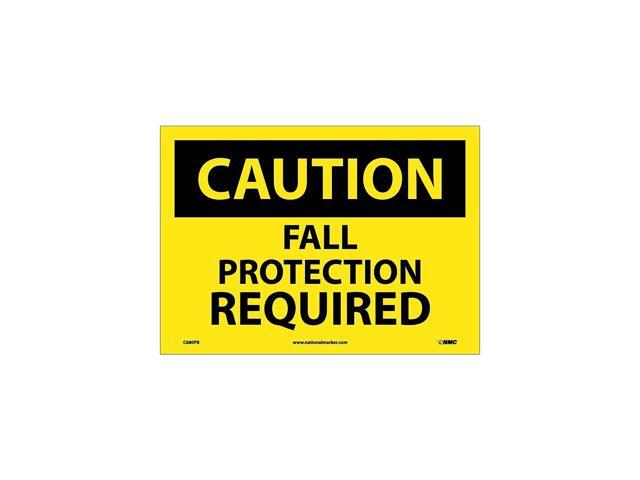 National Marker Caution Labels; Fall Protection Required 10X14 Adhesive ...