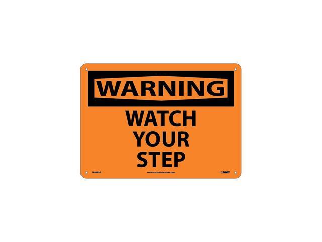 National Marker Warning Sign; Watch Your Step 10X14 .040 Aluminum ...