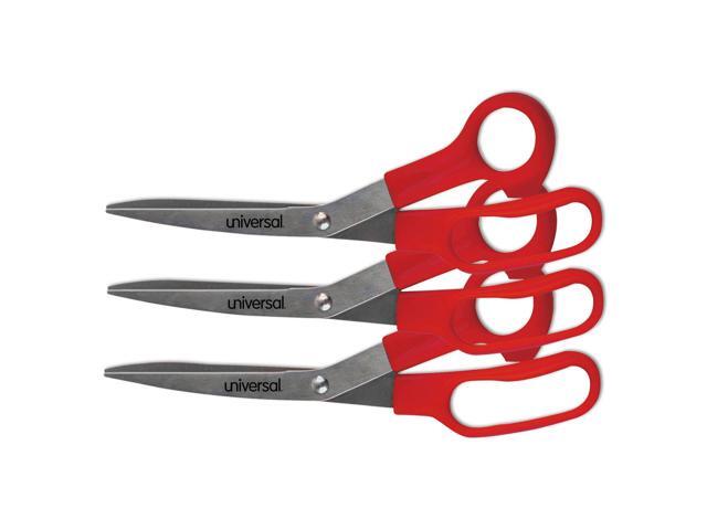 Universal Stainless Steel Scissors 7 3/4" Length 3" Cut Bent Handle Red ...