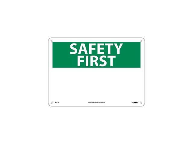 National Marker Safety First (Heading Only) 10X14 .040 Aluminum ...