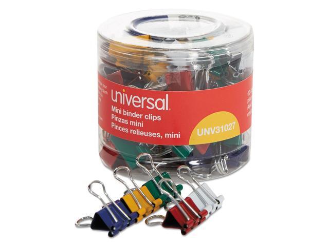 Universal UNV31027 Binder Clips in Dispenser Tub, Mini, Assorted Colors ...