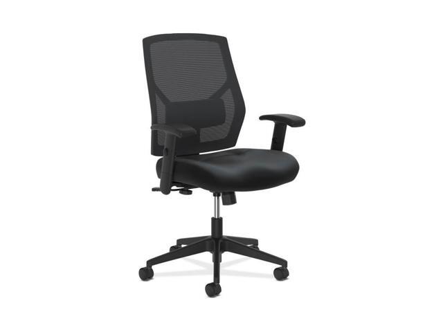 HON Crio High-Back Task Chair Mesh Back Adj Arms & Lumbar Black Leather ...