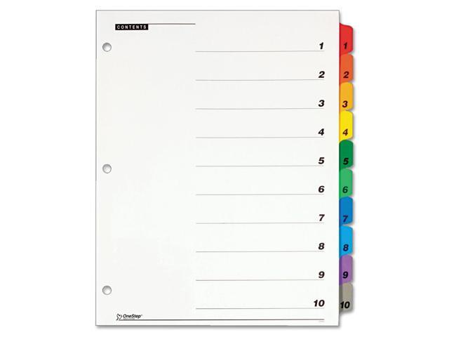 Cardinal Traditional OneStep Index System 10-Tab 1-10 Letter Multicolor ...