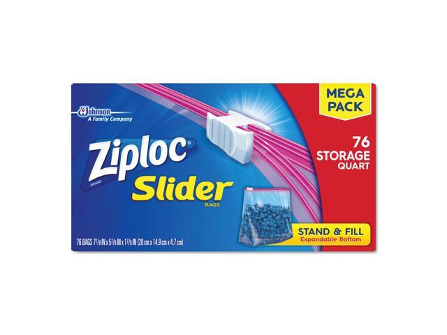 Ziploc Slider Storage Bags, 1 qt, 5.88" x 7.88", Clear, 9/Carton 662102 ...