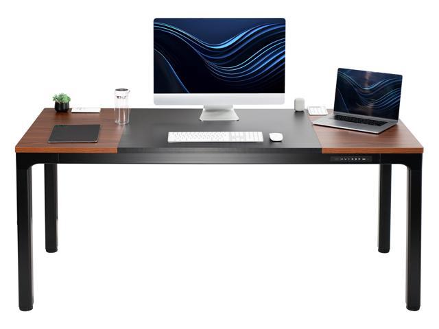 VIVO Electric 71 x 30 Standing Desk, Black & Dark Walnut Top, Black ...
